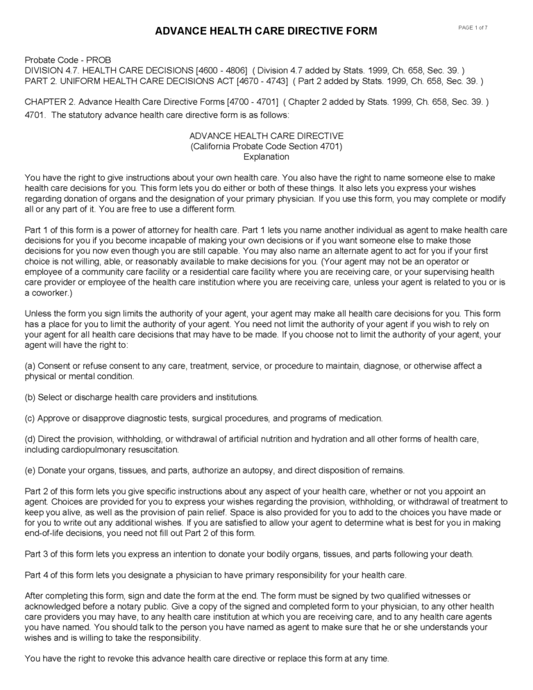 Free California Do Not Resuscitate (DNR) Form | PDF