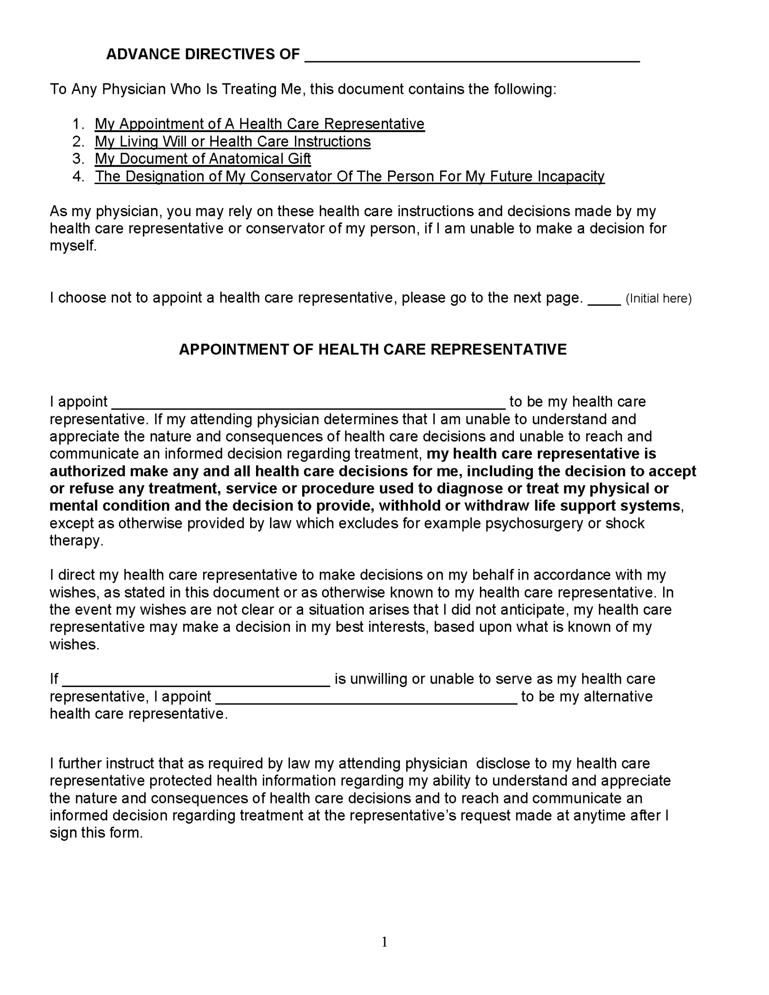 Free Connecticut Advance Directive Form | PDF