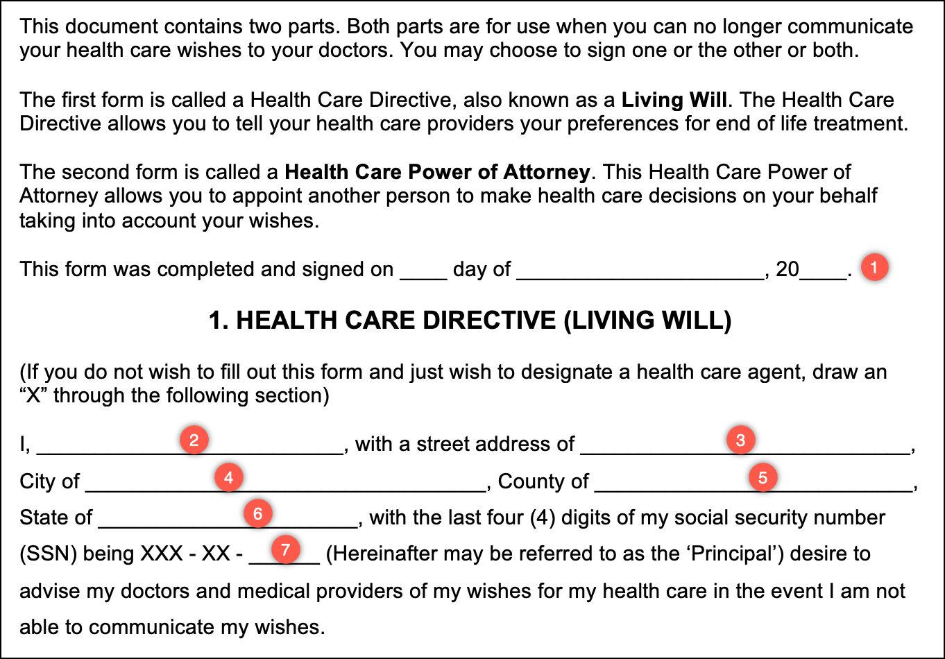 Free Advance Directive Forms - PDF | Word