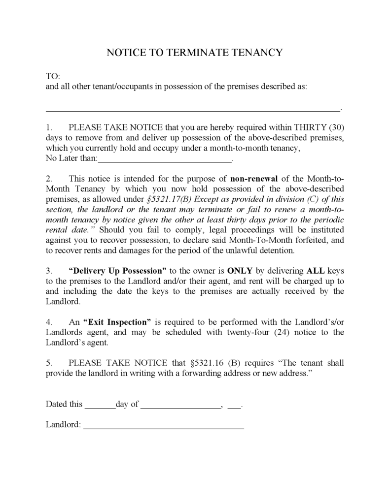 Free Ohio Eviction Notice Templates (4) | PDF | Word