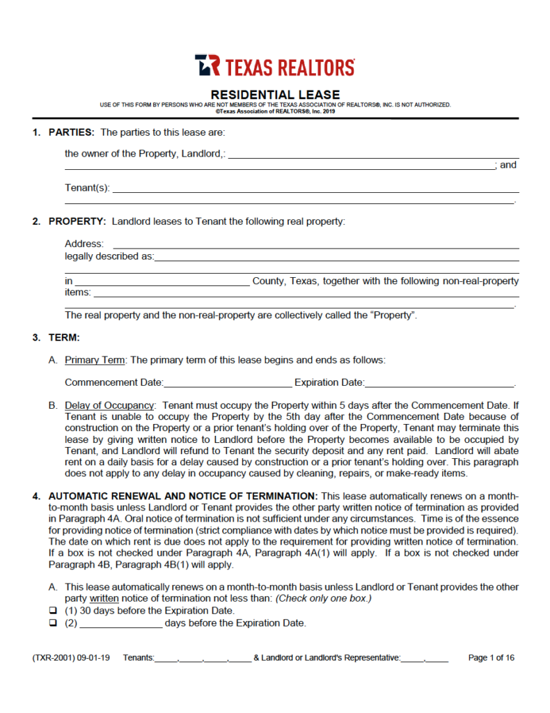 Free Standard Residential Lease Agreement Template | PDF | Word