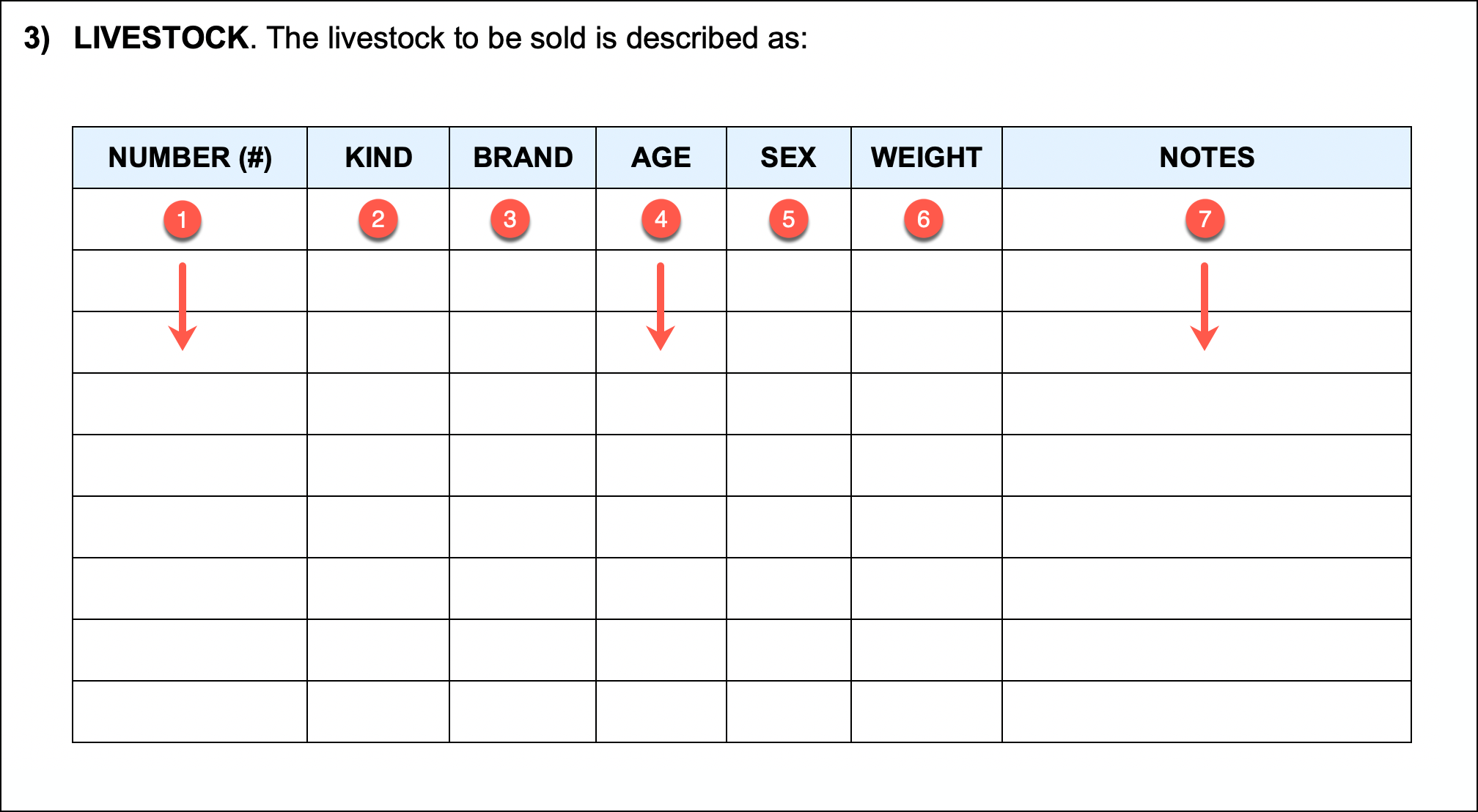 Free Livestock Bill of Sale Form | PDF | Word