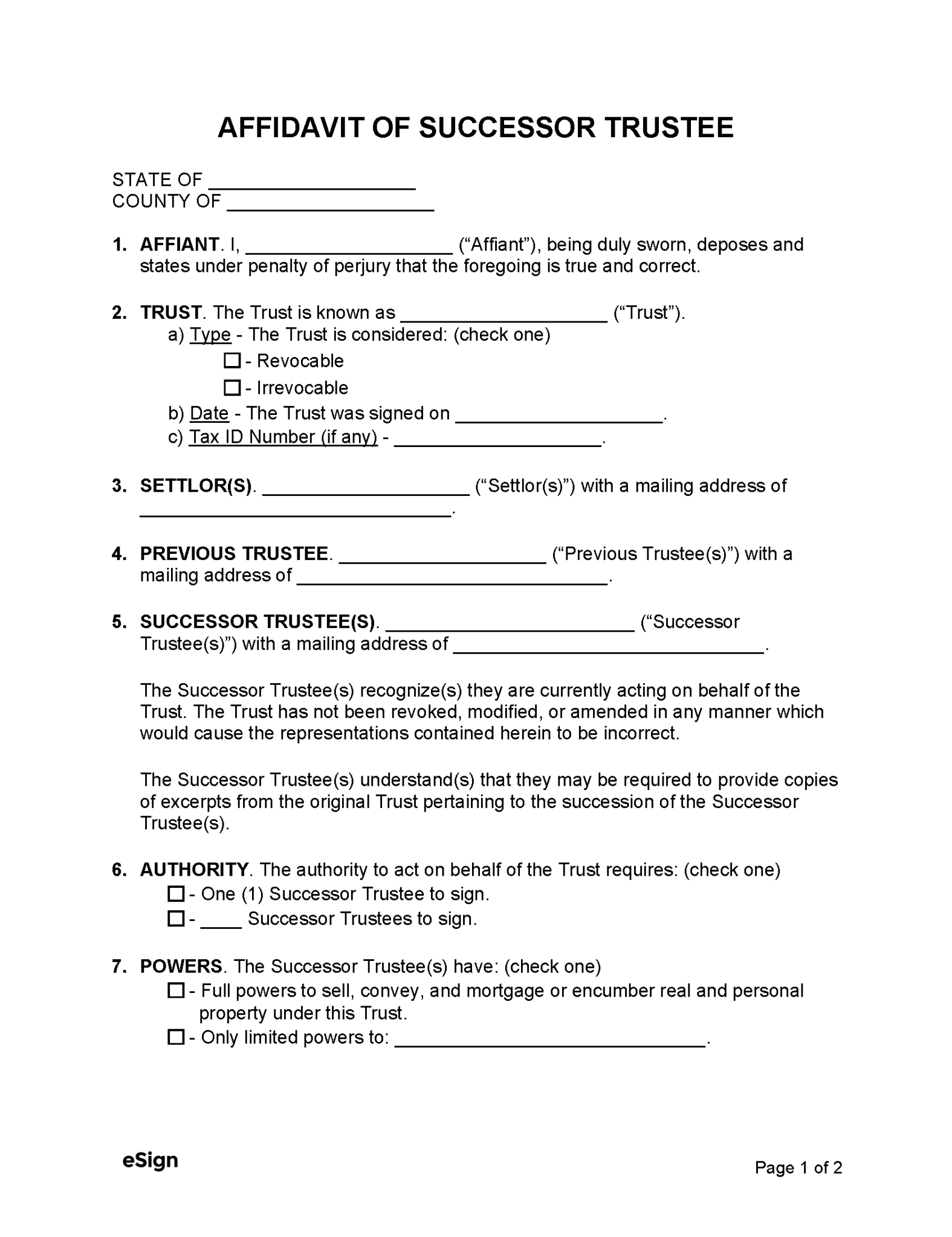 Free Certificate of Trust | PDF | Word