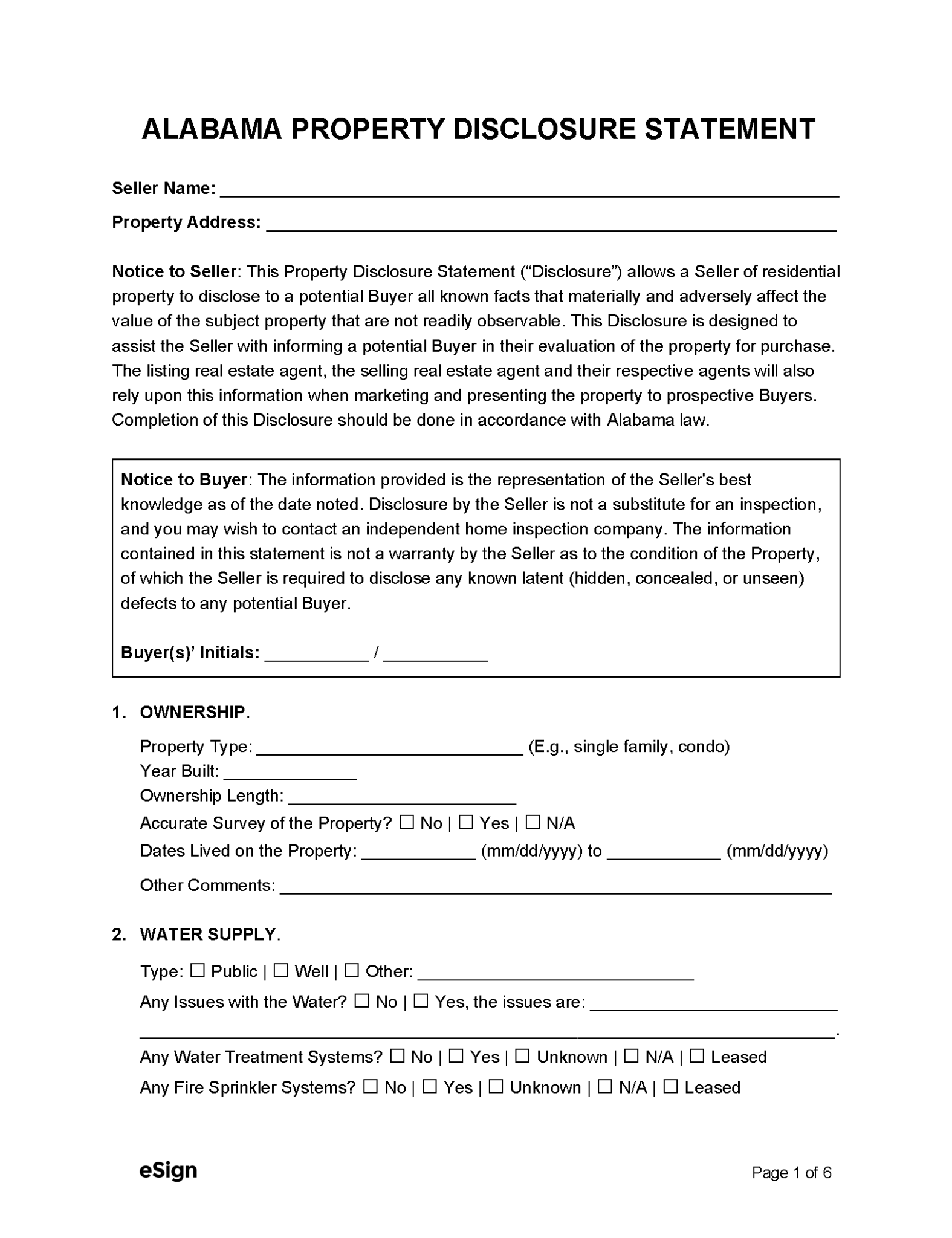 Free Alabama Residential Purchase and Sale Agreement | PDF | Word