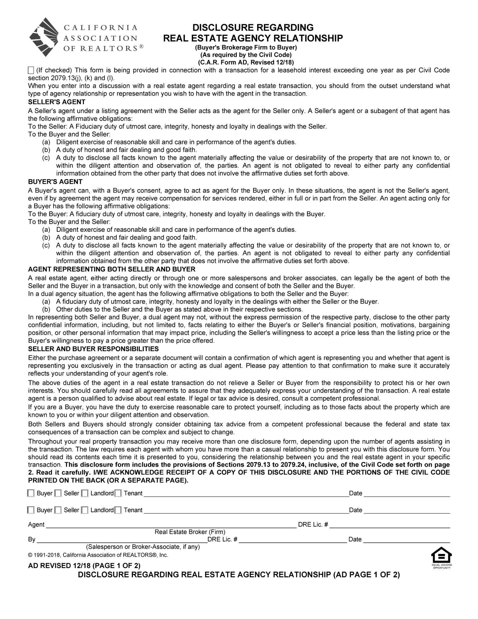 Free California Real Estate Listing Agreement | PDF | Word