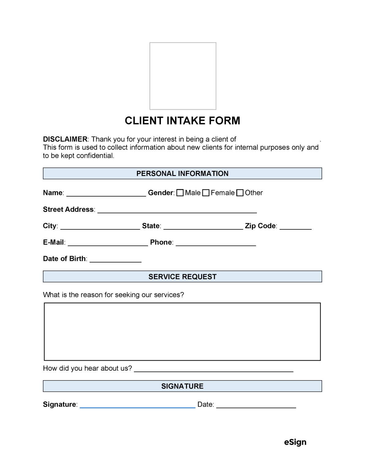 Free Client Intake Forms (35) | PDF | Word