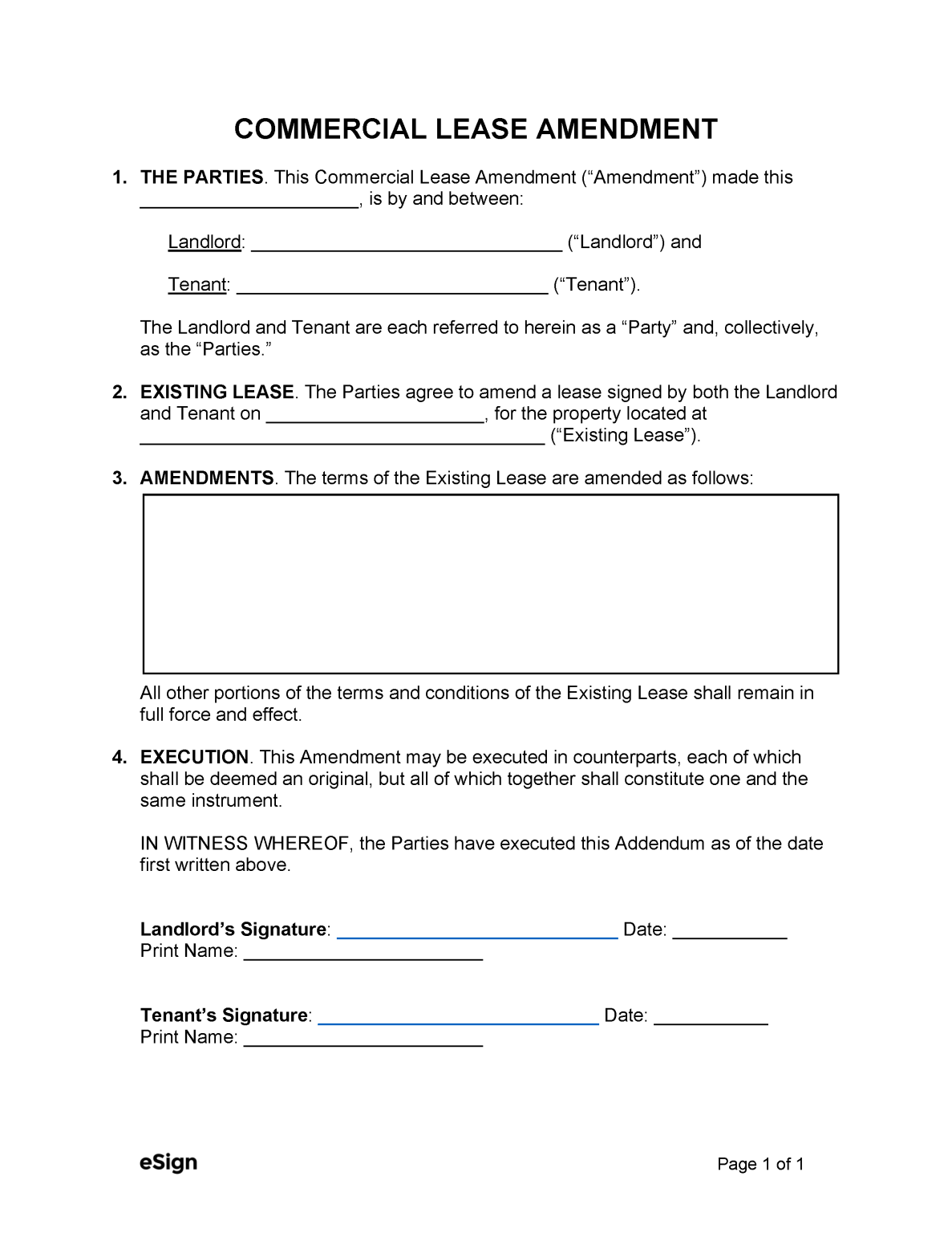 Free Lease Amendment Forms (10) | PDF | Word