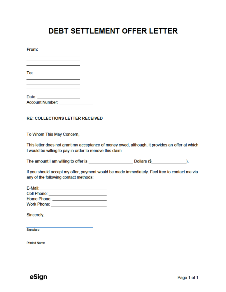 Free Debt Letter Templates 8 