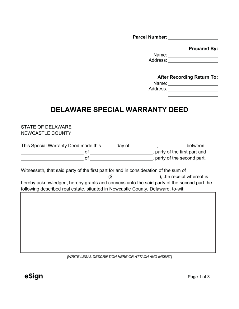 Free Delaware Deed Forms (3) | PDF | Word