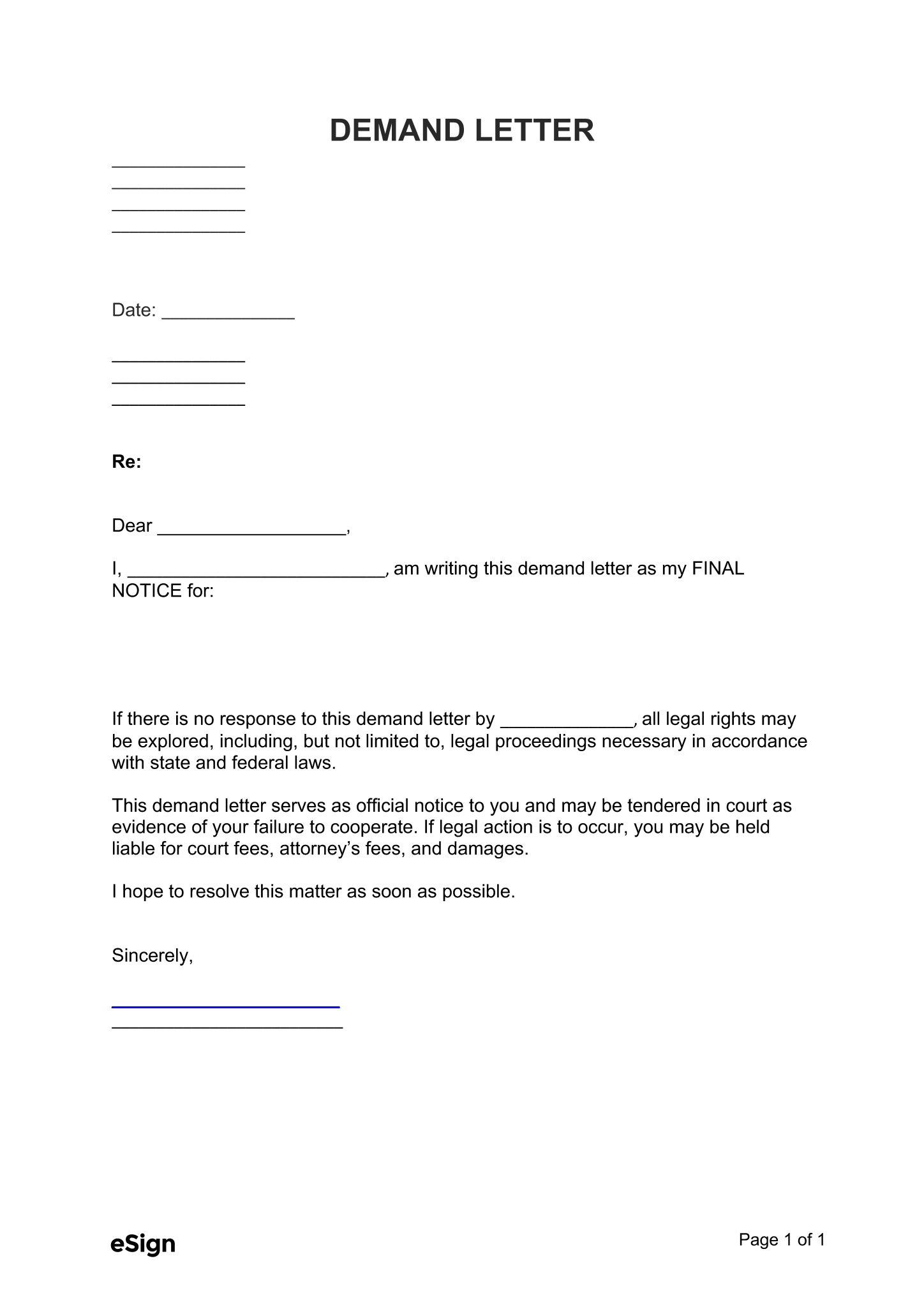 Free Demand Letter Template (18) | PDF | Word