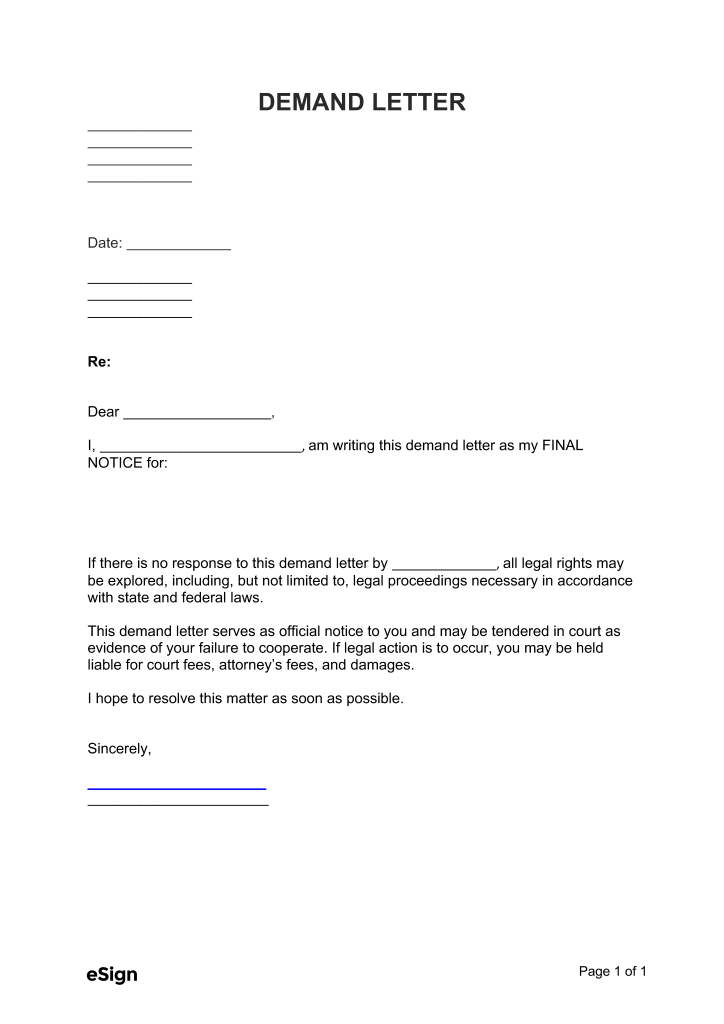 Free Demand Letter Template (18) | PDF | Word