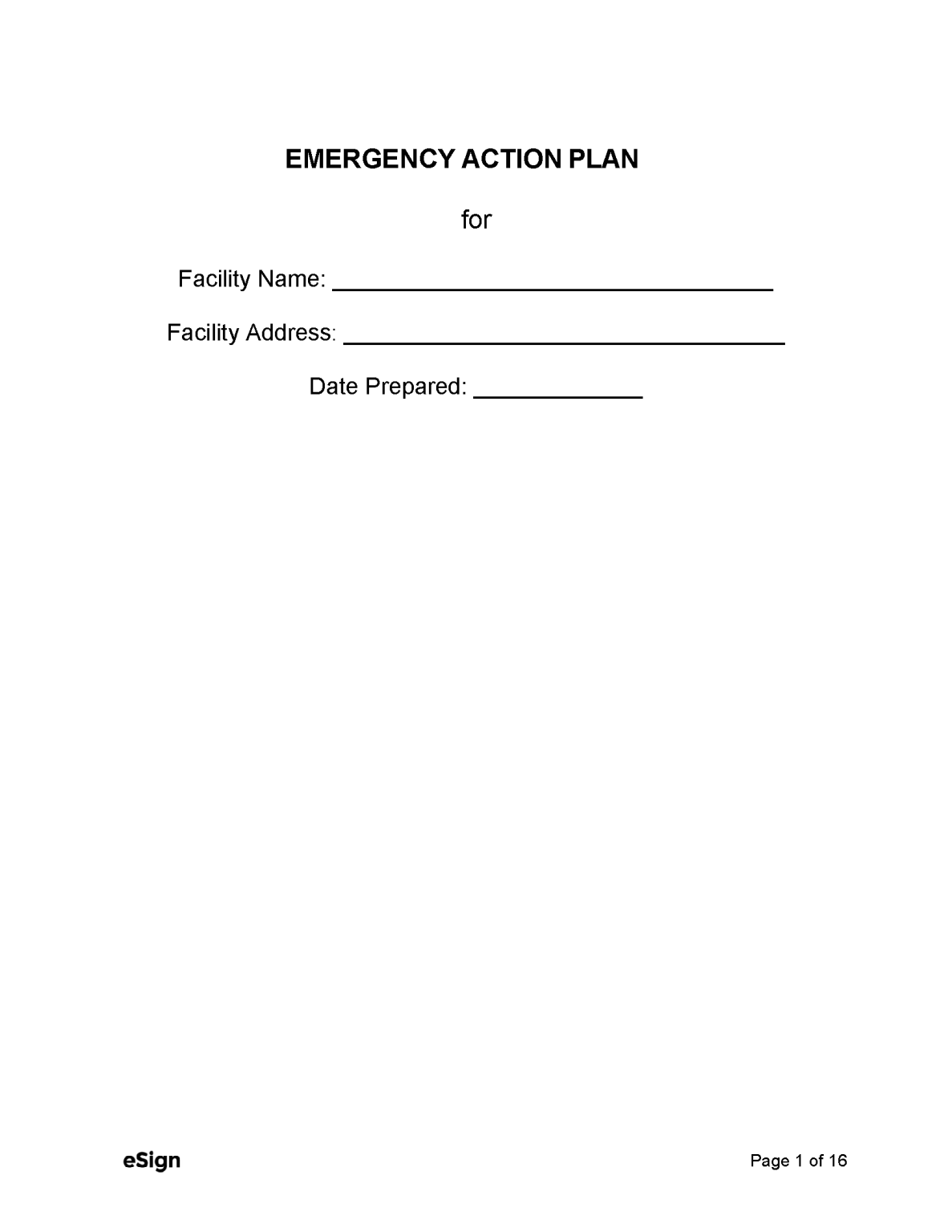 Free Emergency Action Plan | PDF | Word