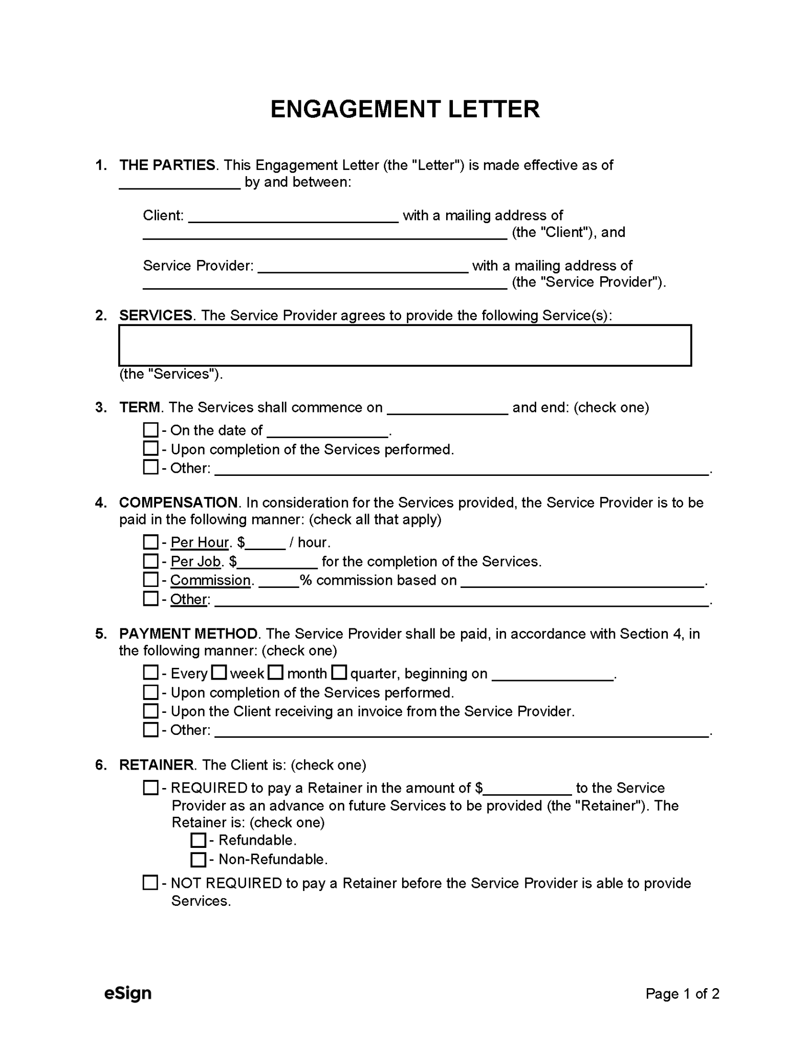 Free Engagement Letter Template (3) | PDF | Word
