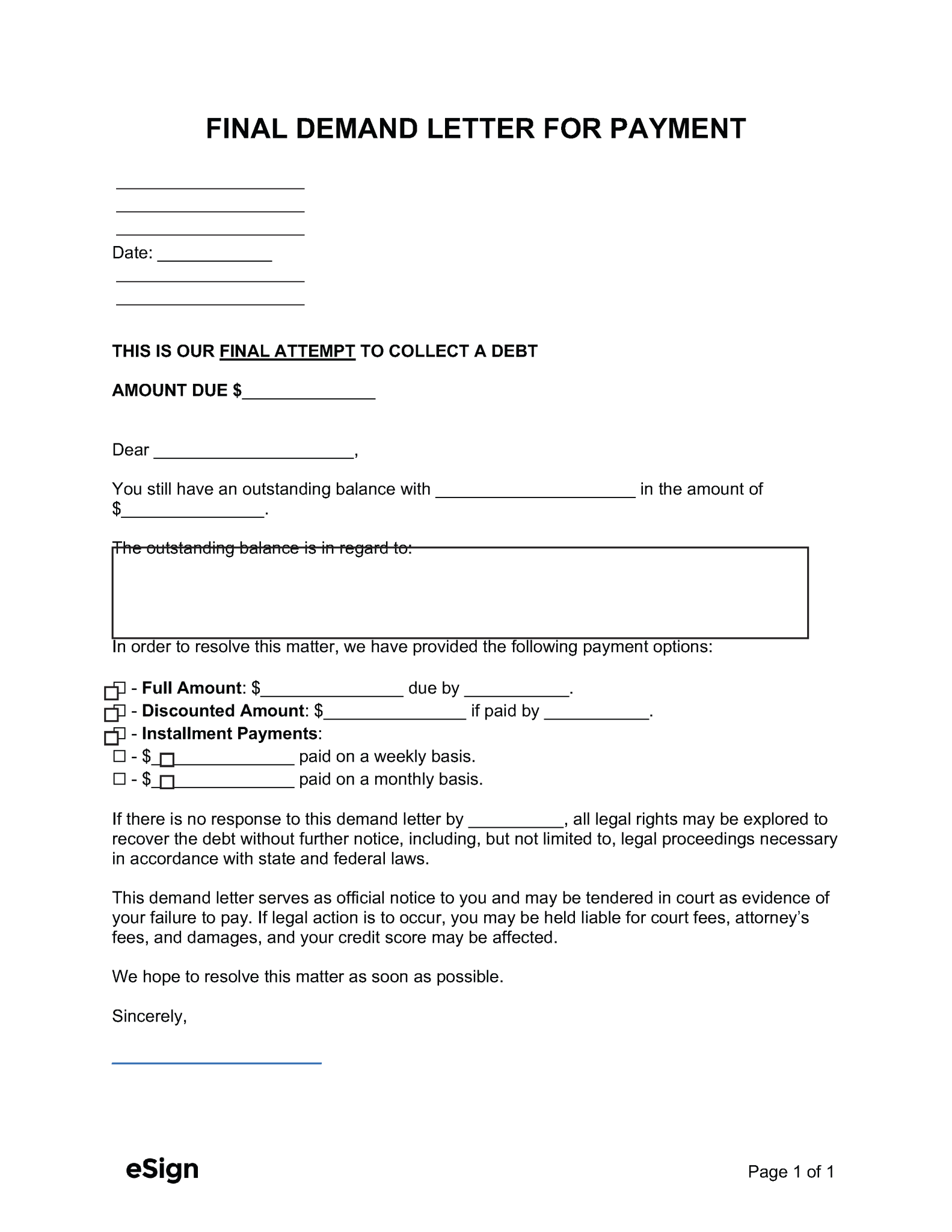 Free Demand Letter for Payment | PDF | Word