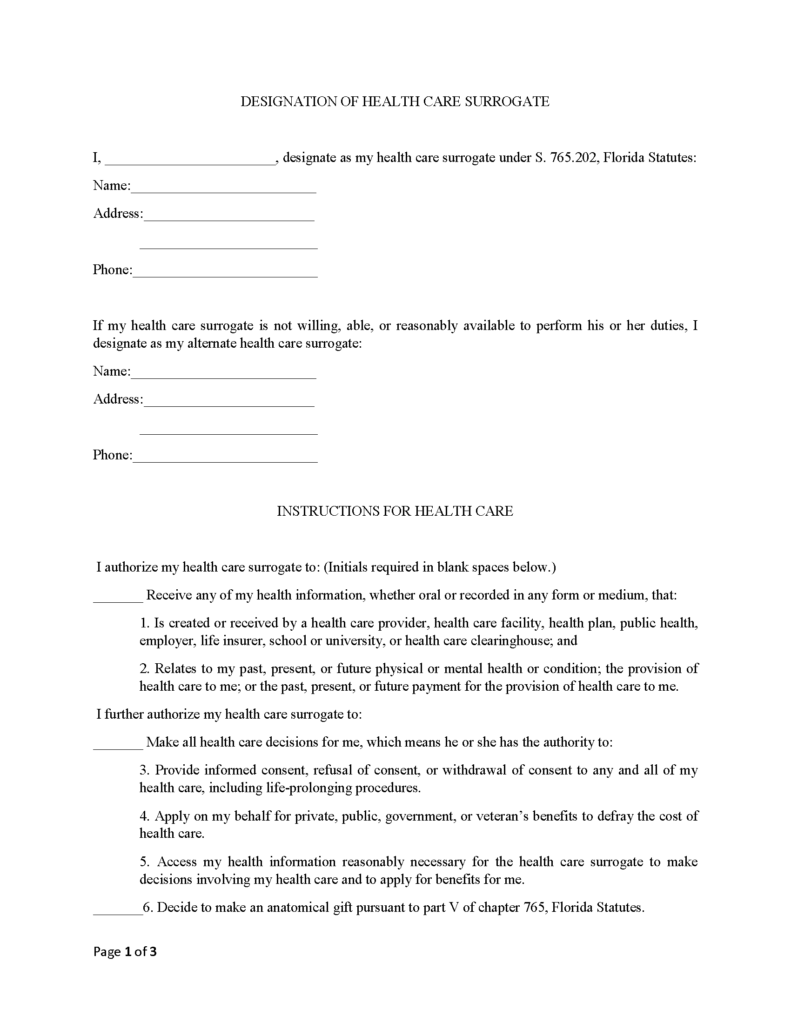 Free Florida Do Not Resuscitate (DNR) Form | PDF