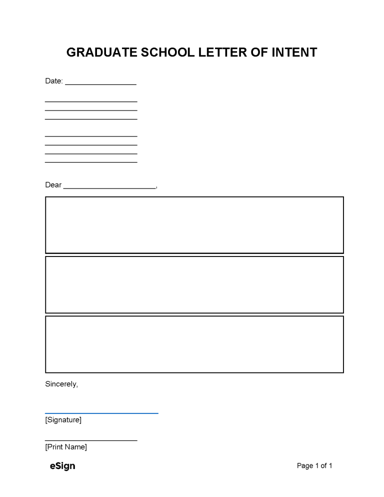 Free Letter of Intent for Graduate School | PDF | Word