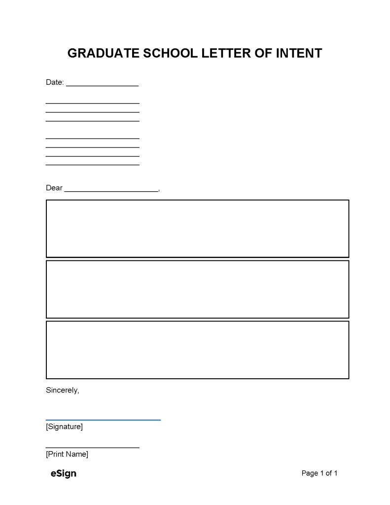 Free Letter of Intent for Graduate School | PDF | Word