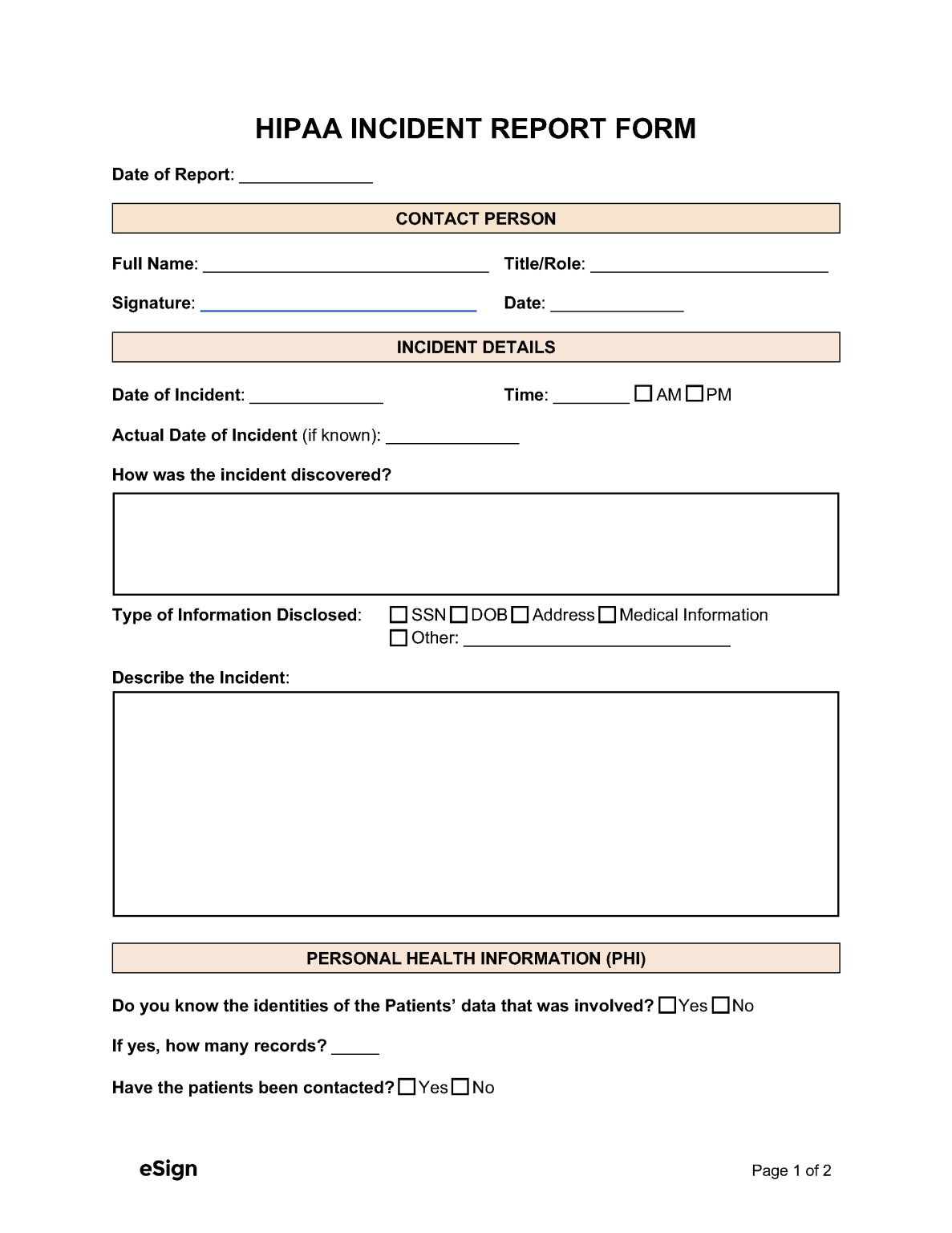 Free IT Security Incident Report Template | PDF | Word