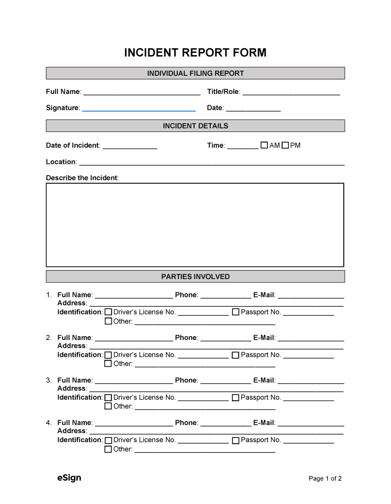 Free Incident Report Template | PDF | Word