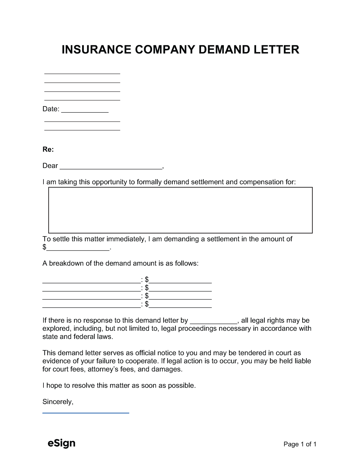 Free Car Accident Demand Letter Template | PDF | Word Free Car Accident Demand Letter Template | PDF | Word