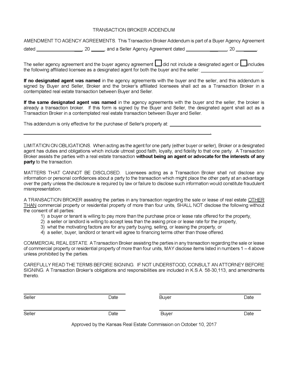Free Kansas Real Estate Listing Agreement | PDF | Word