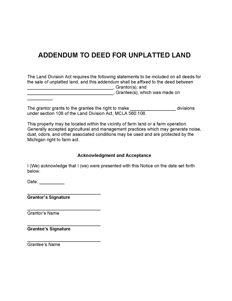 Free Michigan Covenant Deed Form | PDF | Word