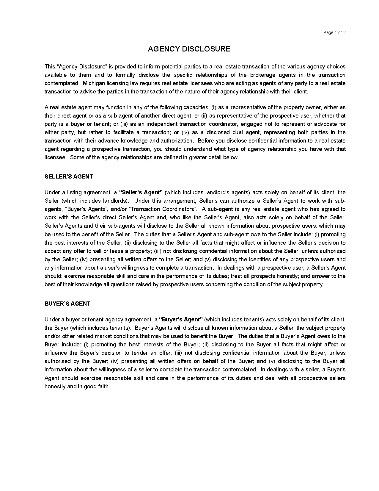 Free Michigan Real Estate Listing Agreement - PDF | Word