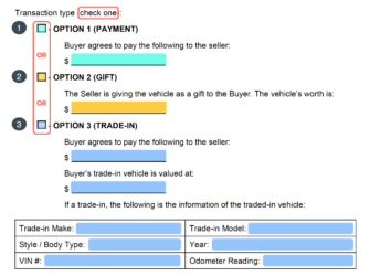 Free Motor Vehicle Bill of Sale Form | PDF | Word