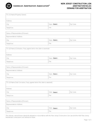 Free New Jersey Mechanic's Lien Form | PDF