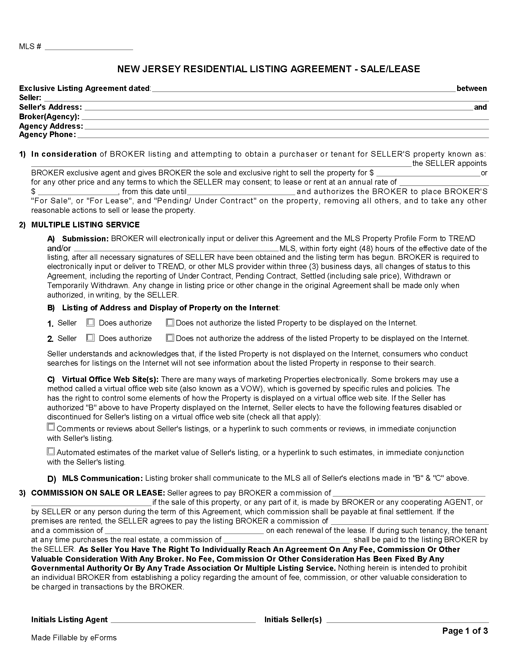 Free New Jersey Real Estate Listing Agreement PDF Word free-new-jersey-real-estate-listing-agreement-pdf-word