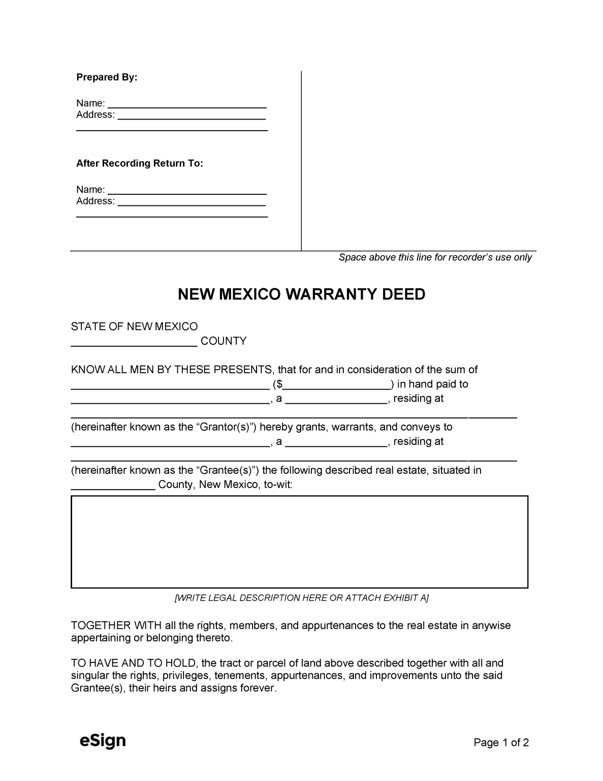 Free New Mexico Quitclaim Deed Form | PDF | Word
