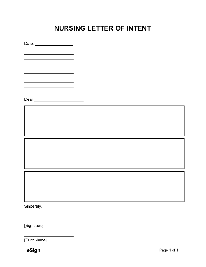 Free Nursing School Letter of Intent | PDF | Word