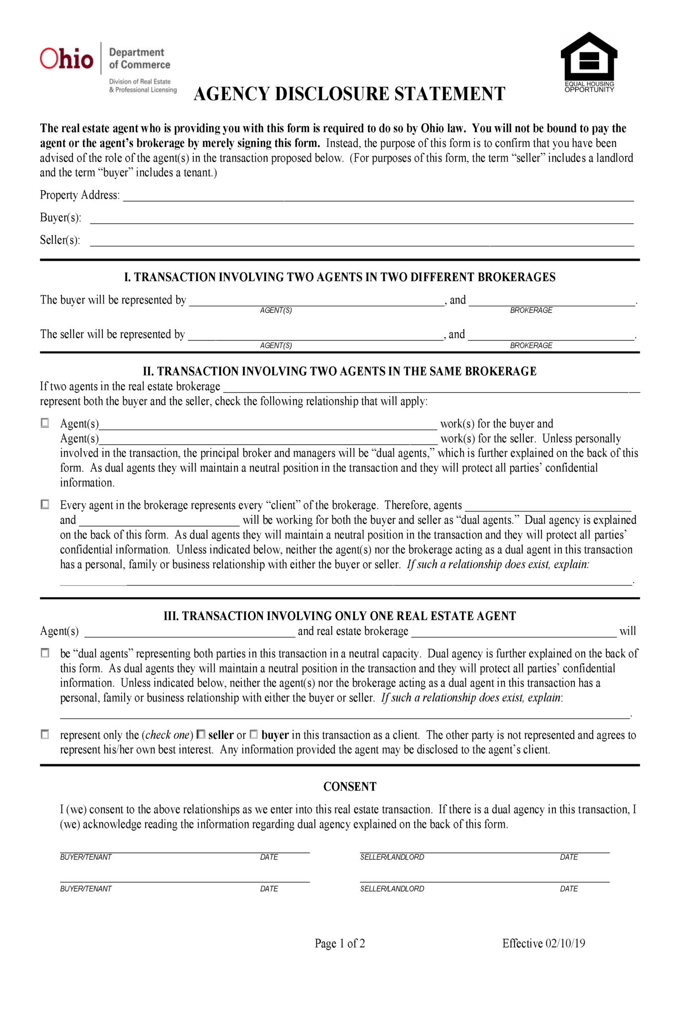 Free Ohio Real Estate Listing Agreement | PDF | Word