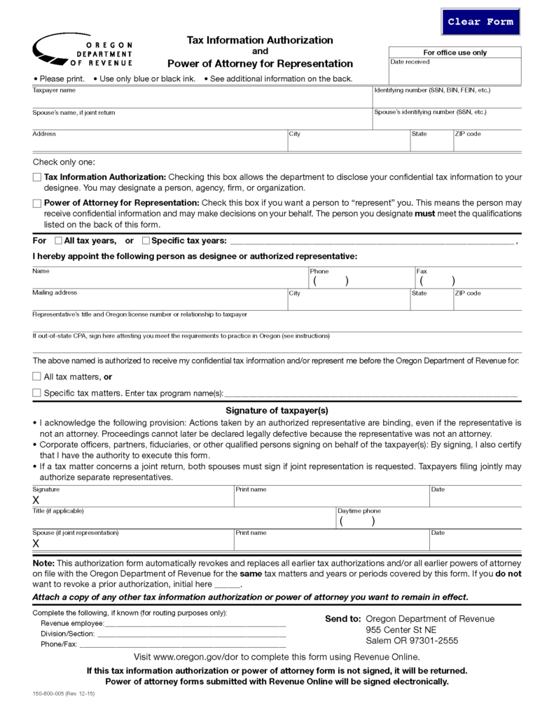 Free Oregon Power of Attorney Forms (8) | PDF | Word