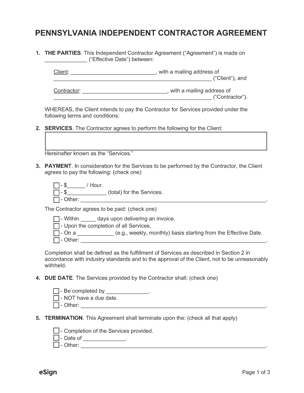Free Pennsylvania Employment Contract Templates | PDF | Word