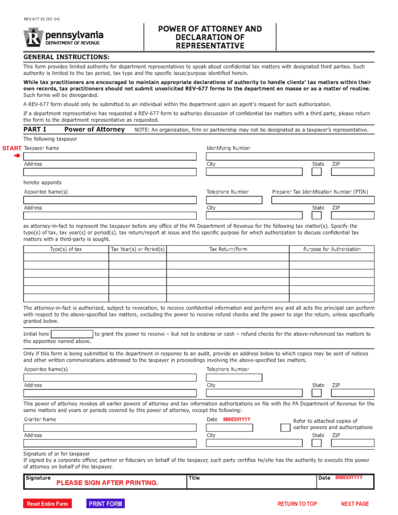 Free Pennsylvania Power of Attorney Forms (10) | PDF | Word