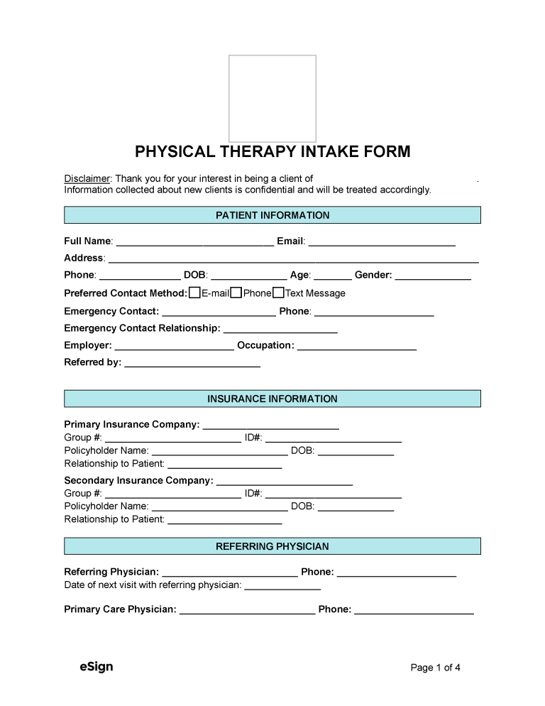 Free Massage Intake Form | PDF | Word