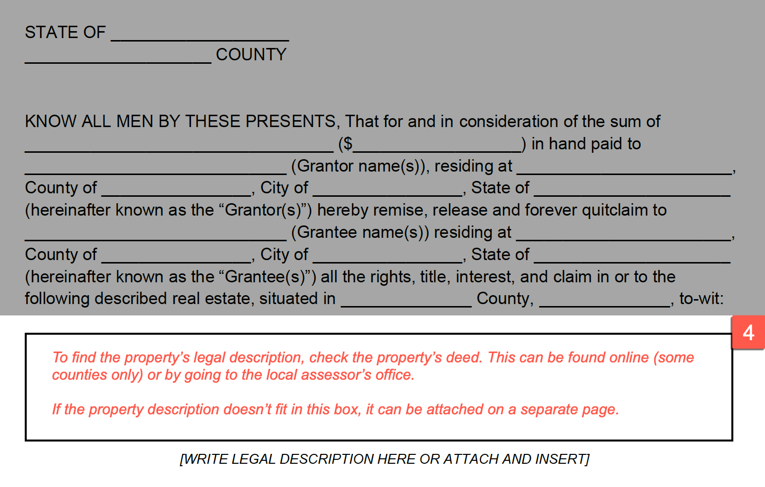 Free Quit Claim Deed Form | PDF | Word