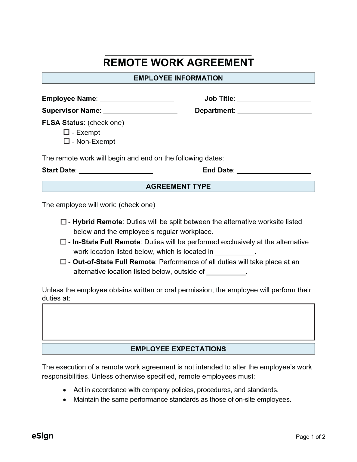 Free Remote Work Policy | PDF | Word