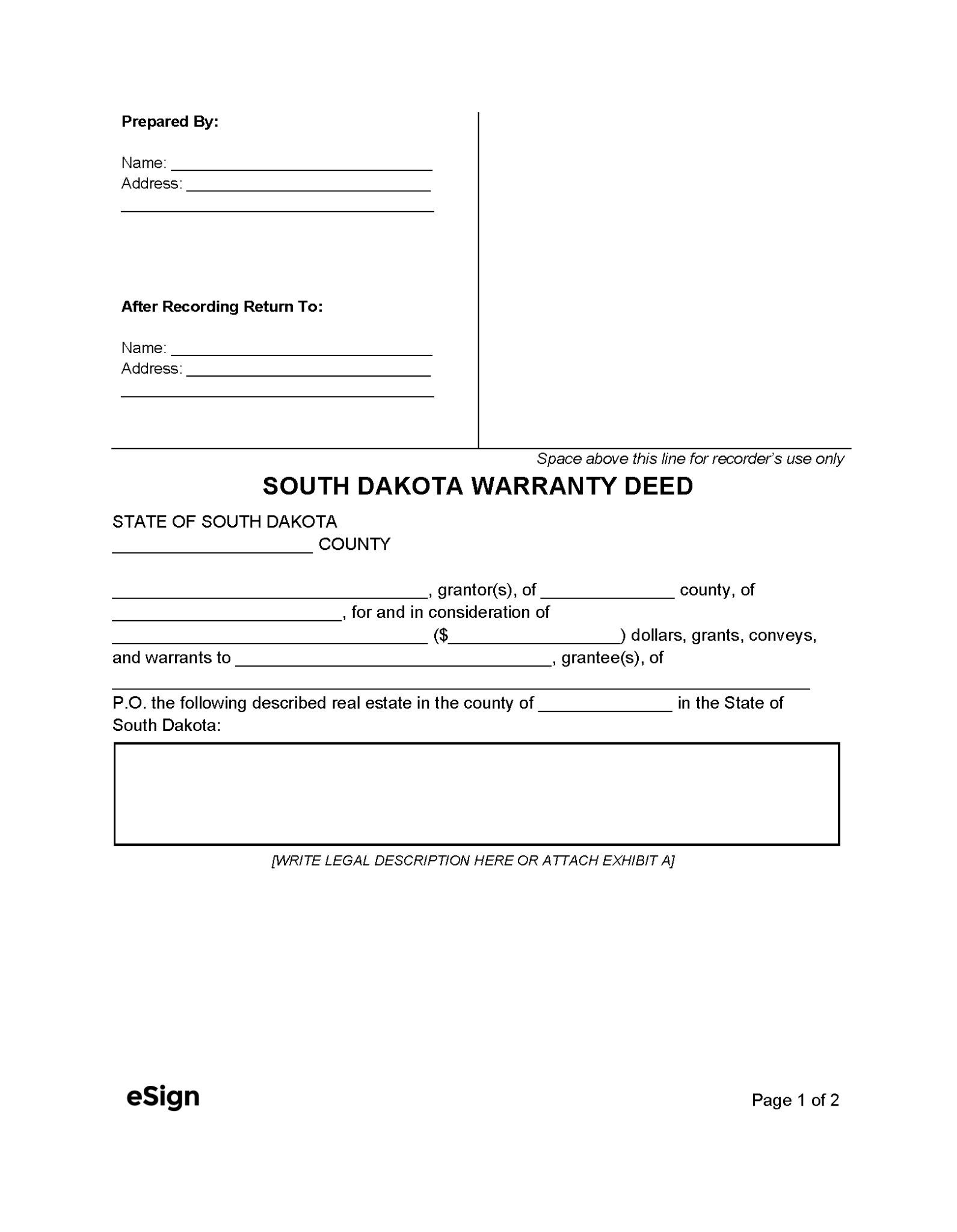Free South Dakota Quitclaim Deed Form | PDF | Word