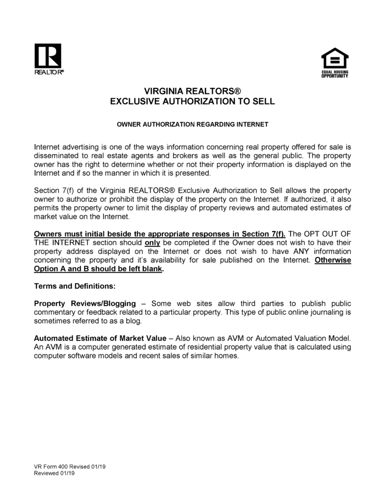 Free Virginia Real Estate Listing Agreement | PDF | Word